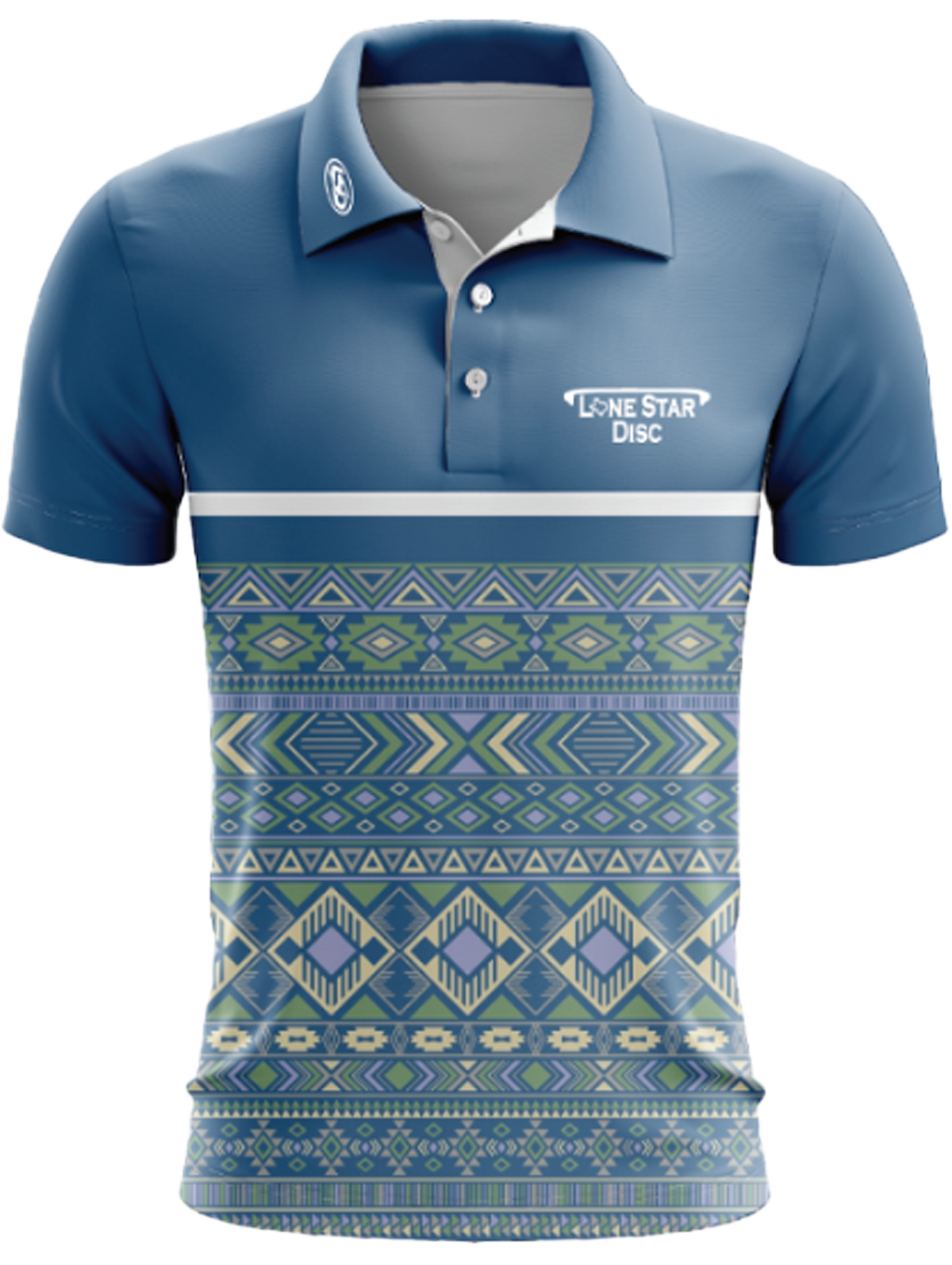 Lone Star Disc Blue Mayan Athletic Polo